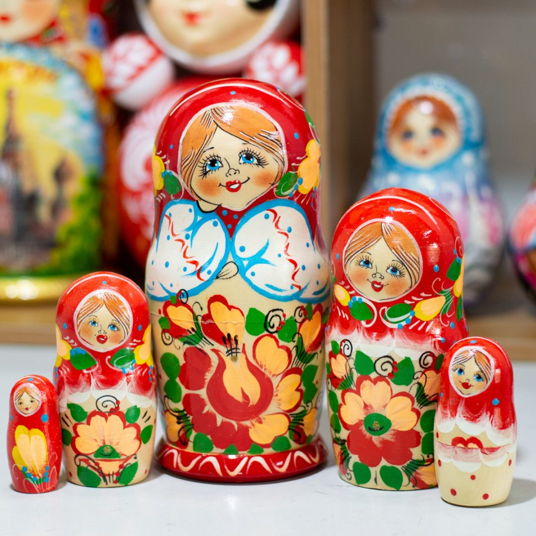 BÚP BÊ NGA 5 LỚP “MISA VÀ GẤU NÂU” - bupbengachinhhang.com